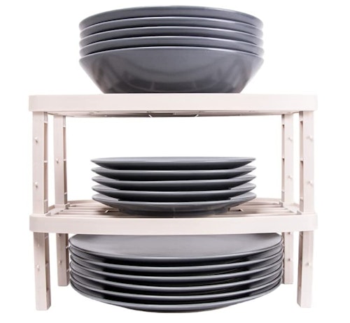 2 Tier Kitchen Organizer Shelf. Cupboard Countertop Shelf.