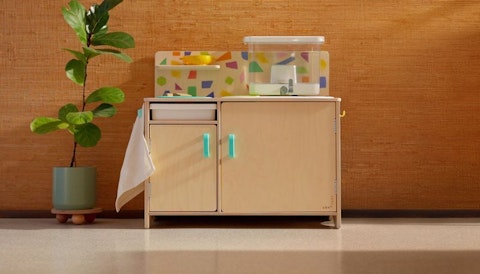 Introducing the Real Life Play Kitchen set from Lovevery