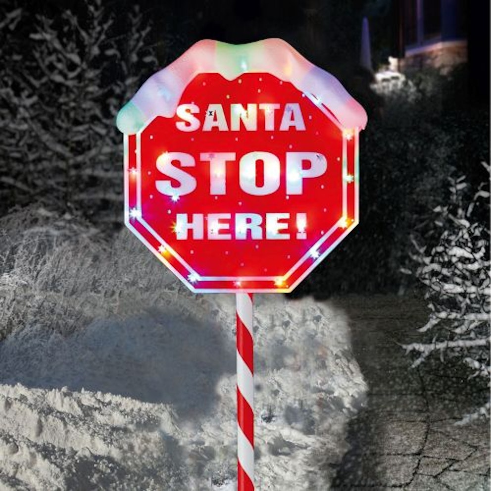 Shop the best Santa stop here signs for your home