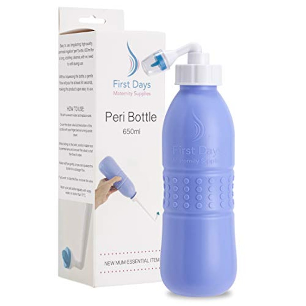 What is a peri bottle and how can it help after giving birth?