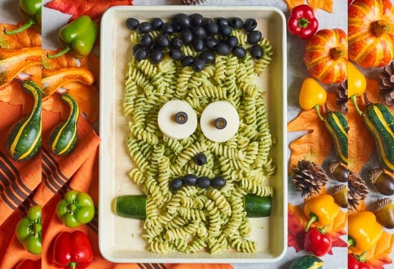 Halloween: Annabel Karmel's Frankenstein pesto pasta recipe