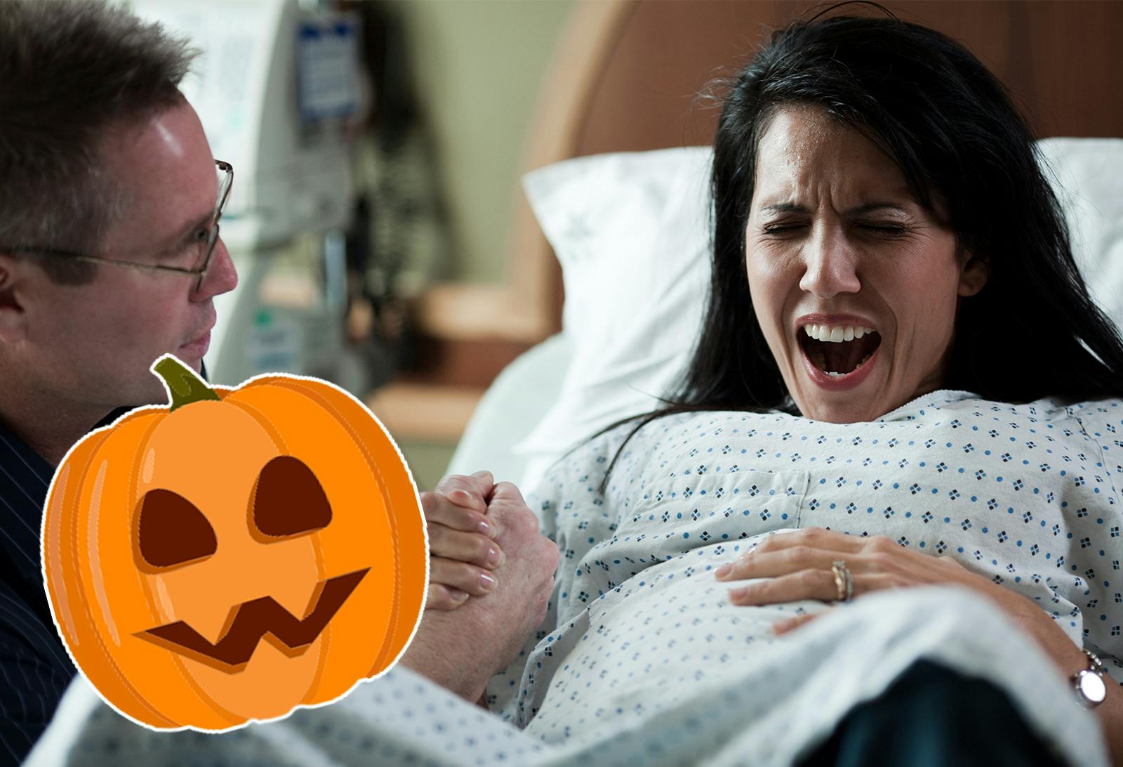 Nurses carve pumpkins to show the stages of dilation during childbirth