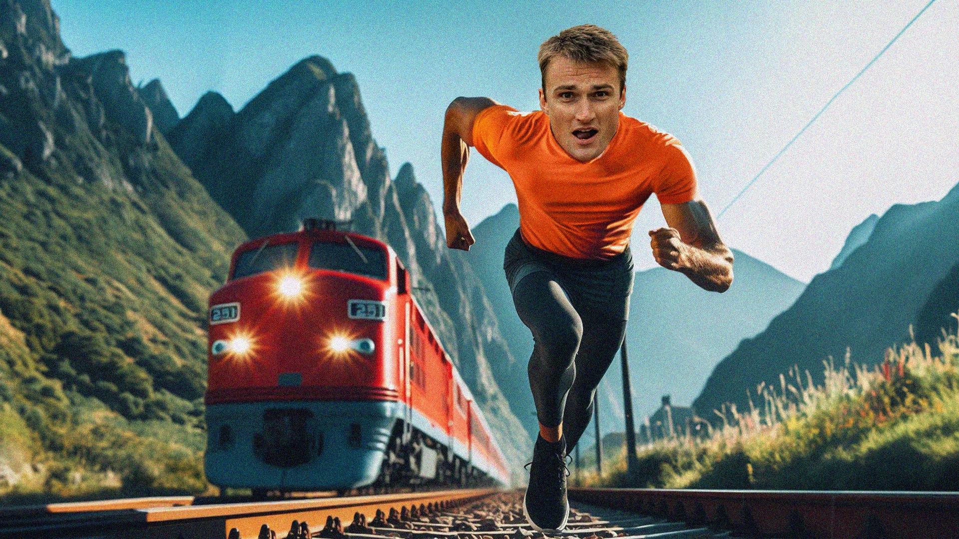 Ultra Runner Luke Grenfell Shaw Challenges a Welsh Train to a Race