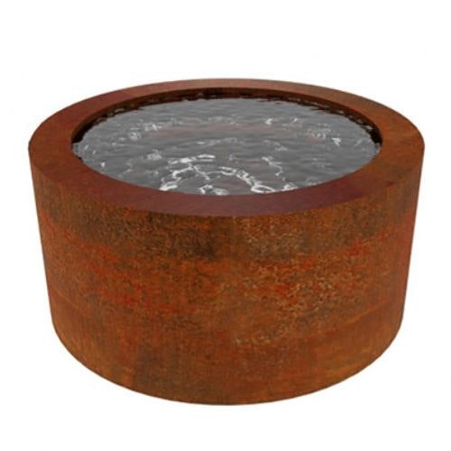 cylinder corten steel raised pond