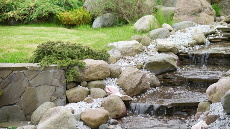 Rock water features for natural serenity