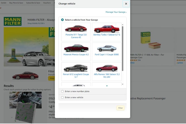 CAR's guide to using Amazon Garage to find the right car parts