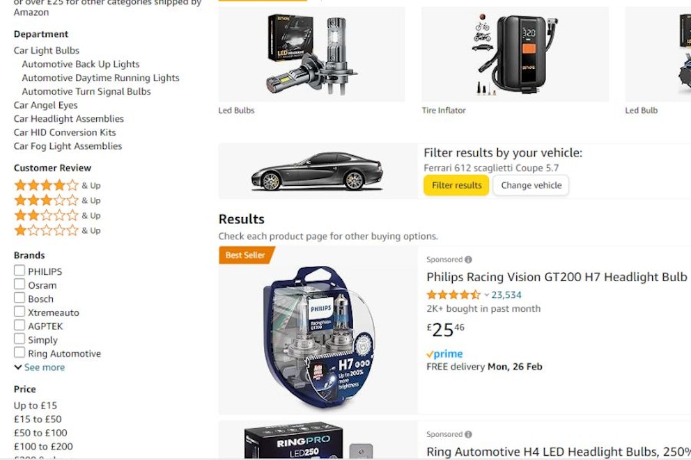 CAR's guide to using Amazon Garage to find the right car parts