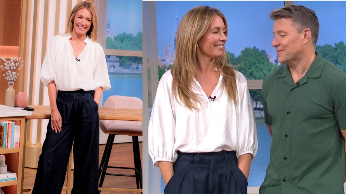 Cat Deeley looks stunning in a £27.99 H&M khaki blouse on This Morning