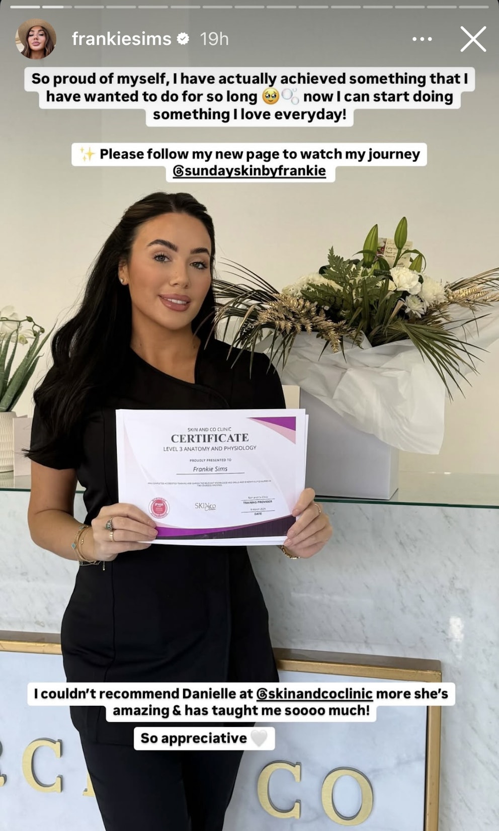 Frankie Sims reveals new career three years after quitting TOWIE