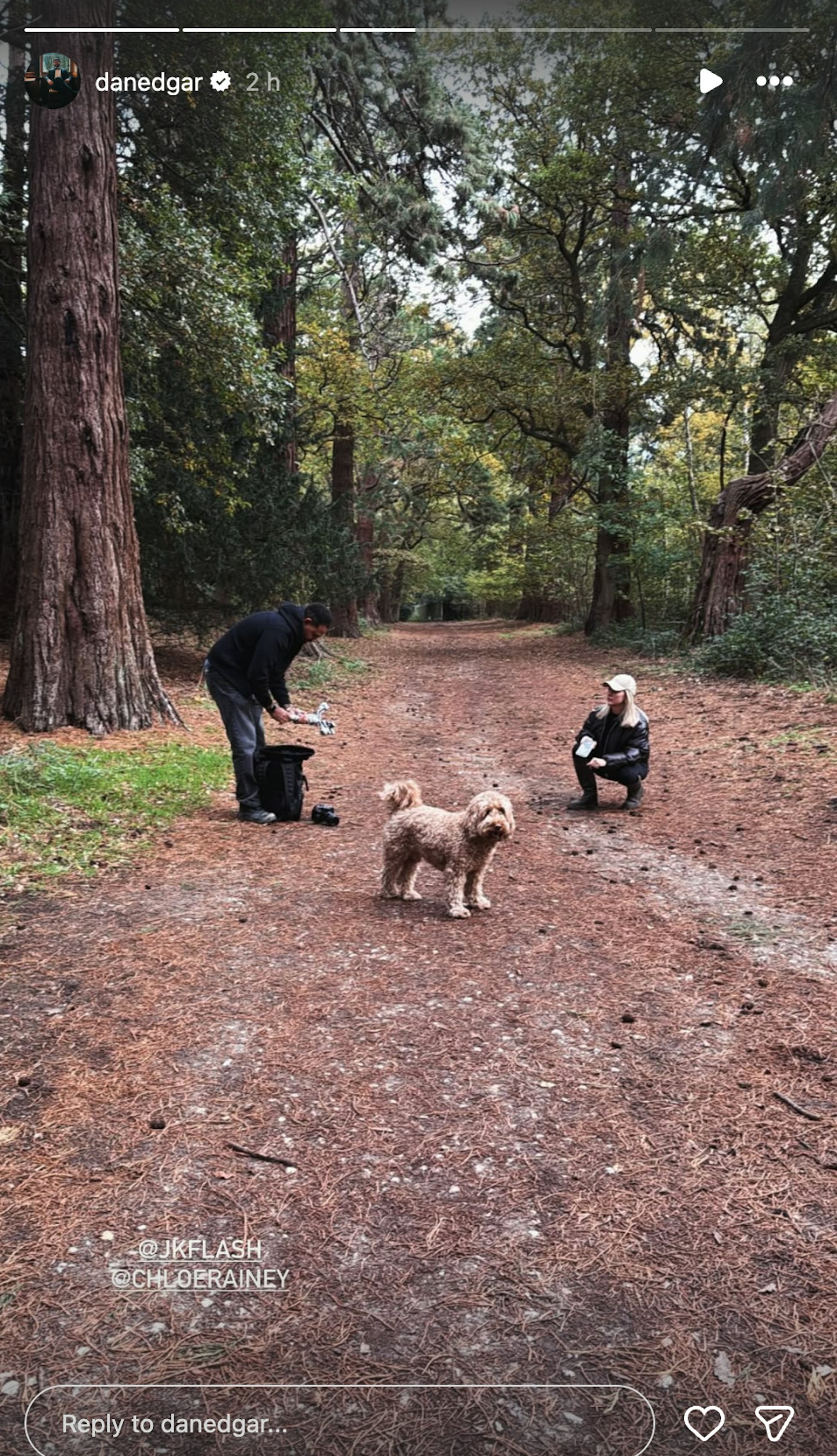 Dan Edgar filming with shaggy blond amid Chloe Lewis romance