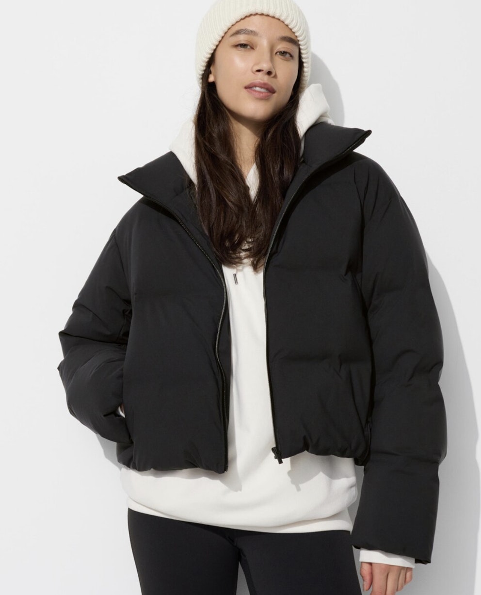 I've Been Wearing Uniqlo's Short Puffer Jacket On Repeat This Winter