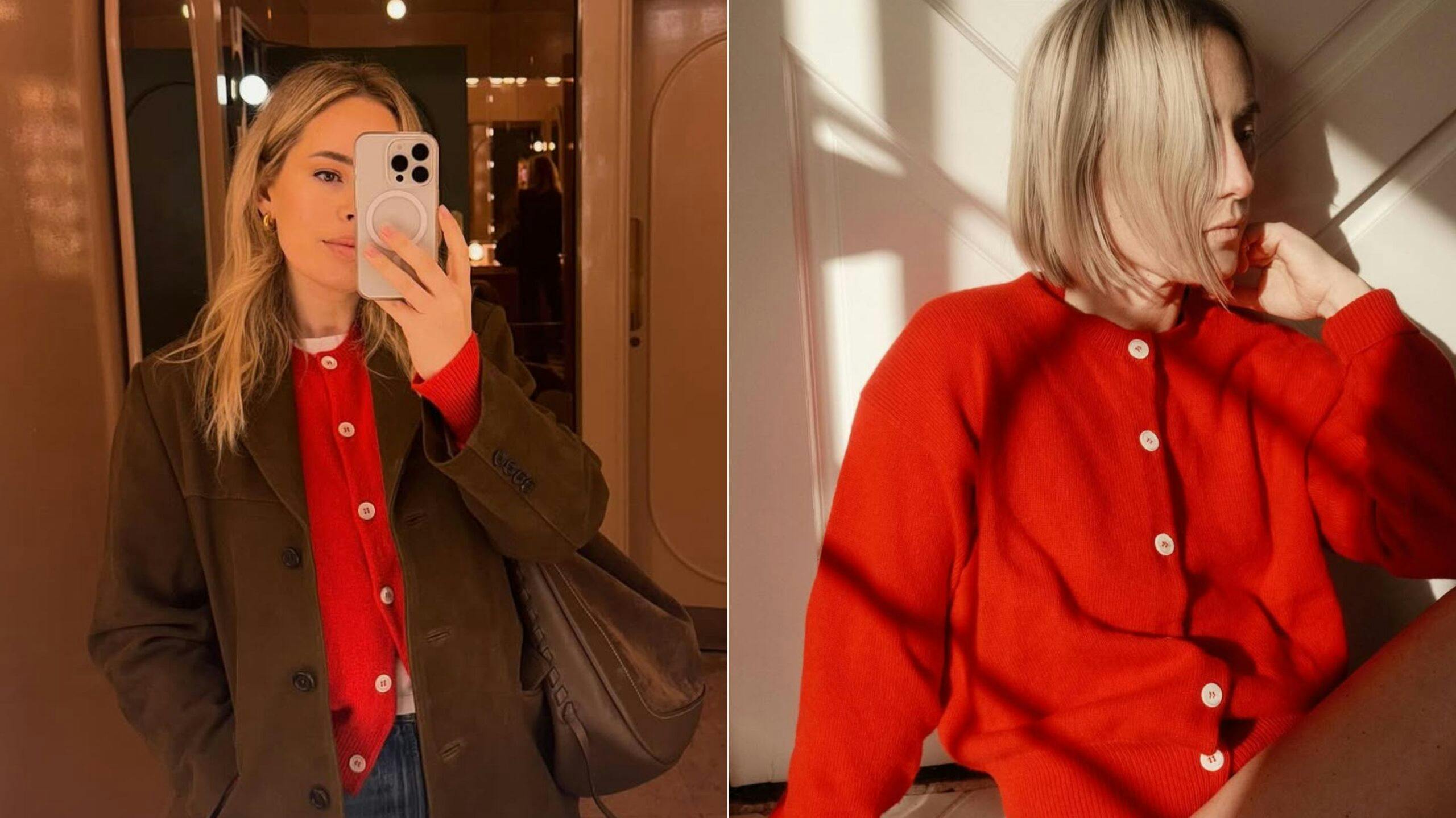 A Red Cardigan Is The Most Stylish Thing You Could Wear Now