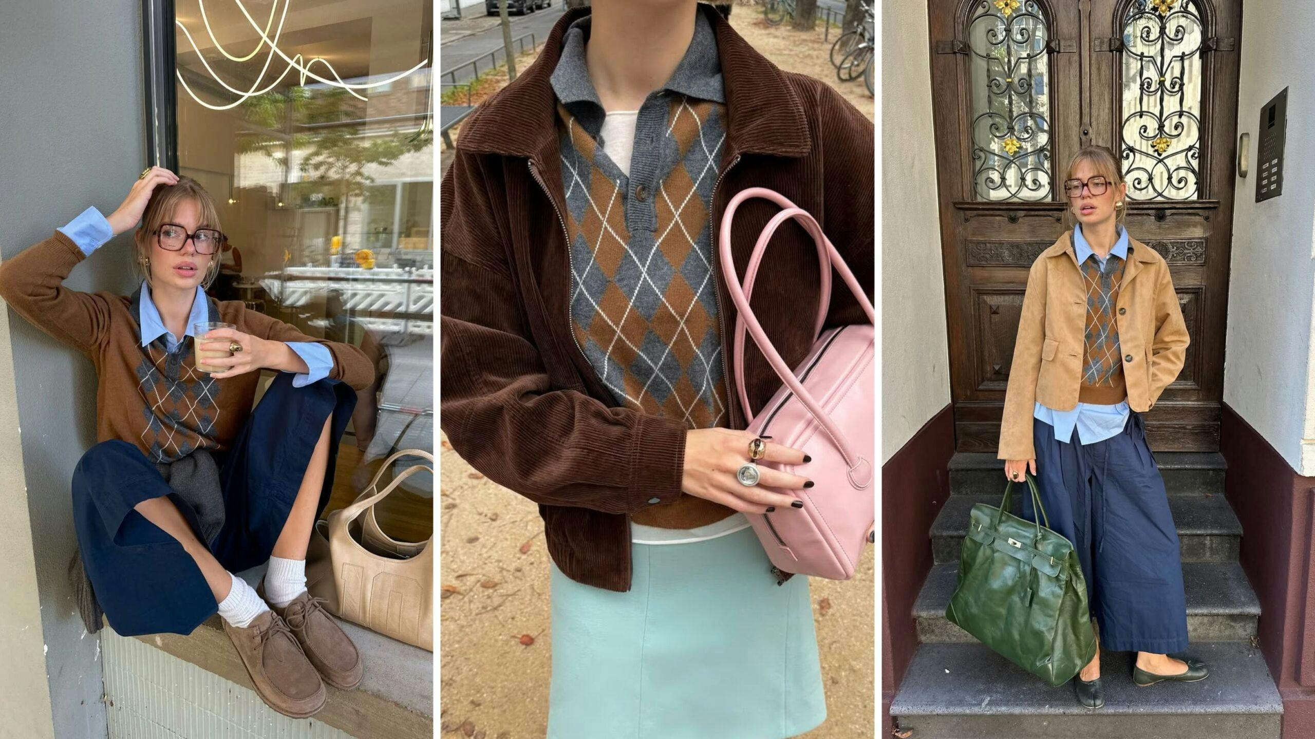 Everyone’s Wearing This Zara Brown Diamond-Knit Jumper, And It’s Bound ...
