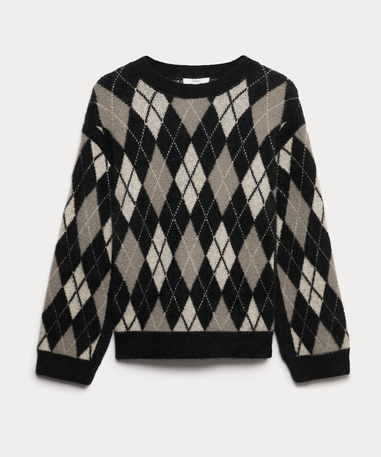 Everyone’s Wearing This Zara Brown Diamond-Knit Jumper, And It’s Bound ...