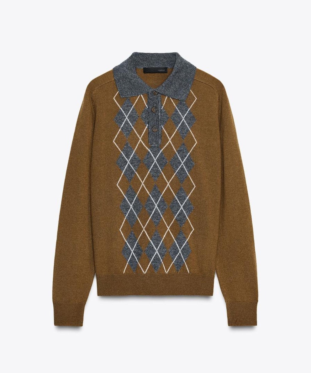 Everyone’s Wearing This Zara Brown Diamond-Knit Jumper, And It’s Bound ...