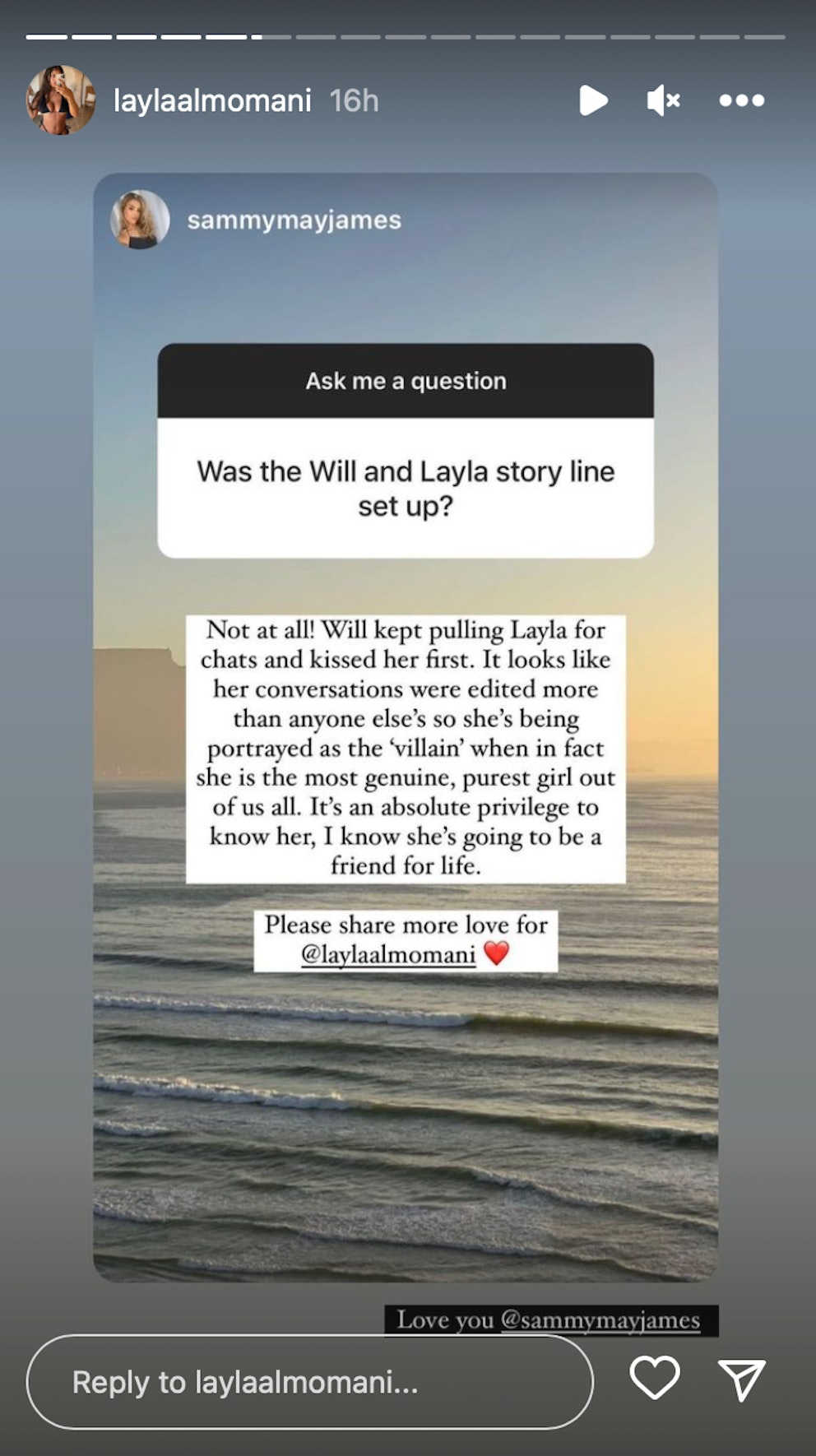 Dumped Love Island star Sammy James has revealed who was misrepresented ...