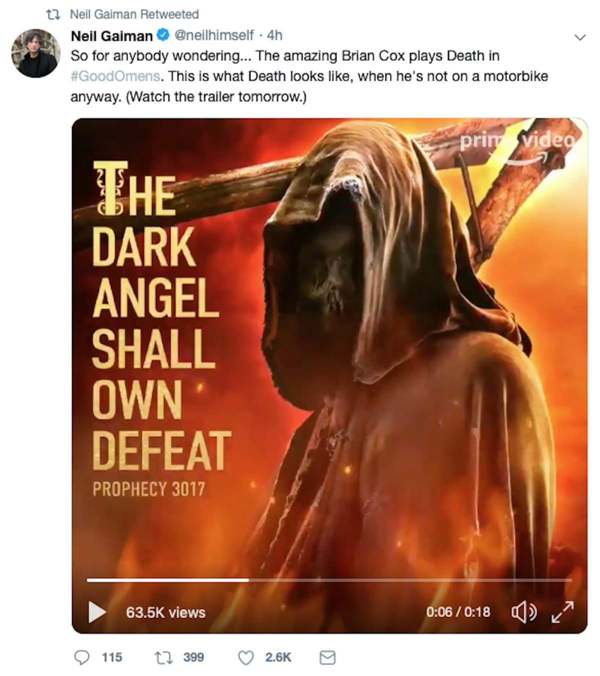 Brian Cox Voicing Death In Good Omens | Movies | Empire