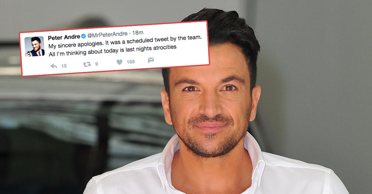 Peter Andre denies posting insensitive tweet following Manchester ...