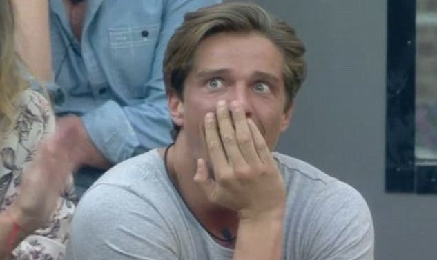 Don't look now but CBB's Lewis Bloor has a MASSIVE STIFFY - heat