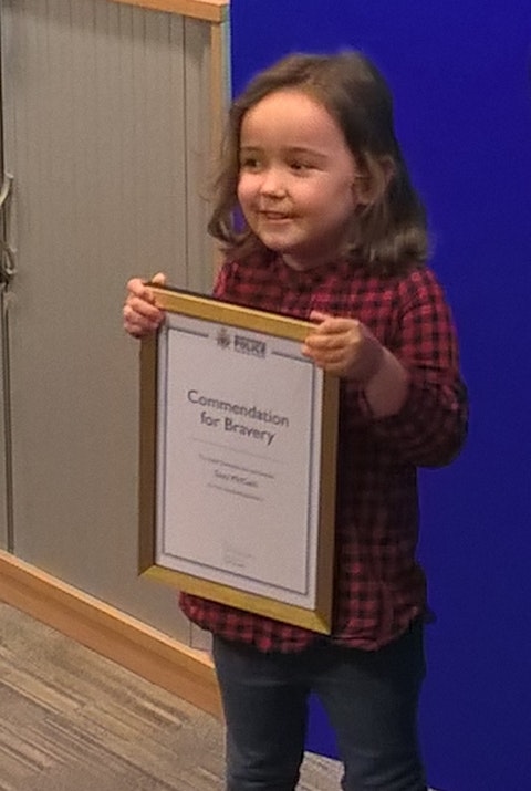 Brave four-year-old Suzie McCash saves mum's life 999 call police award