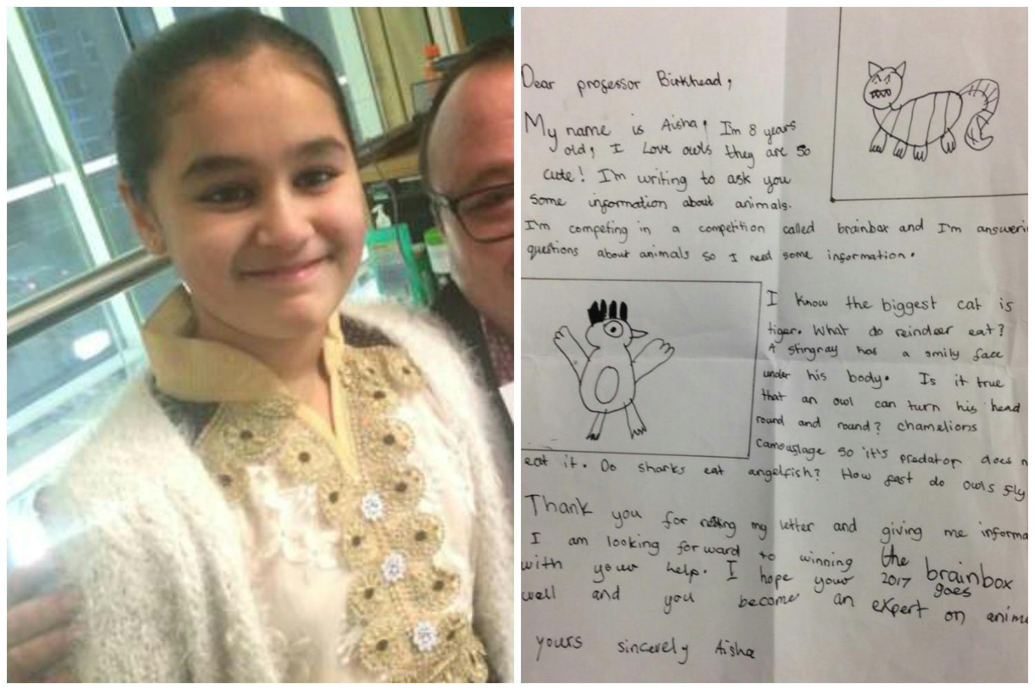 8-year-old Aisha Ahmed's amazing letter about animals to university of ...