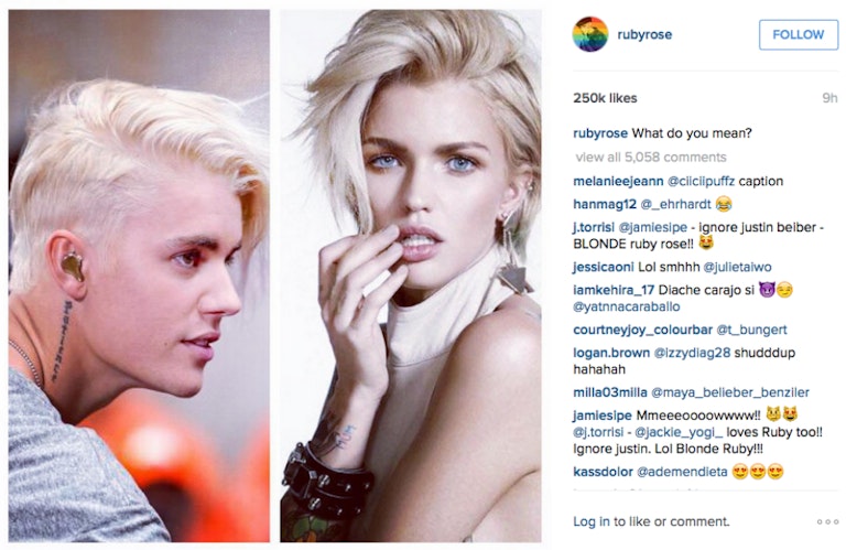 Ruby Rose makes ANOTHER Justin Bieber comparison insisting they’re ...