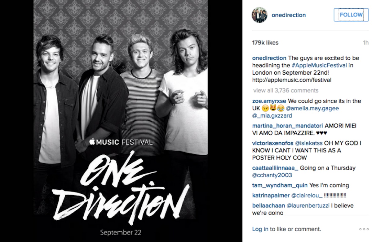 One Direction announce they’re doing Apple Music Festival ...
