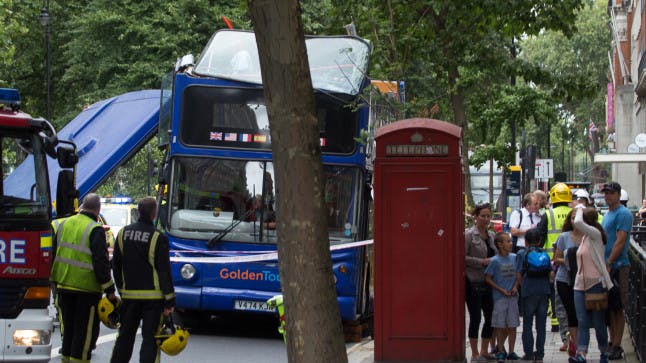 Four injured as roof of tourist bus ripped off in London: ‘It was like ...