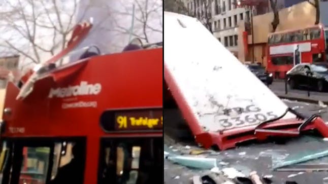 Passengers hospitalised after roof is ripped from London double decker ...