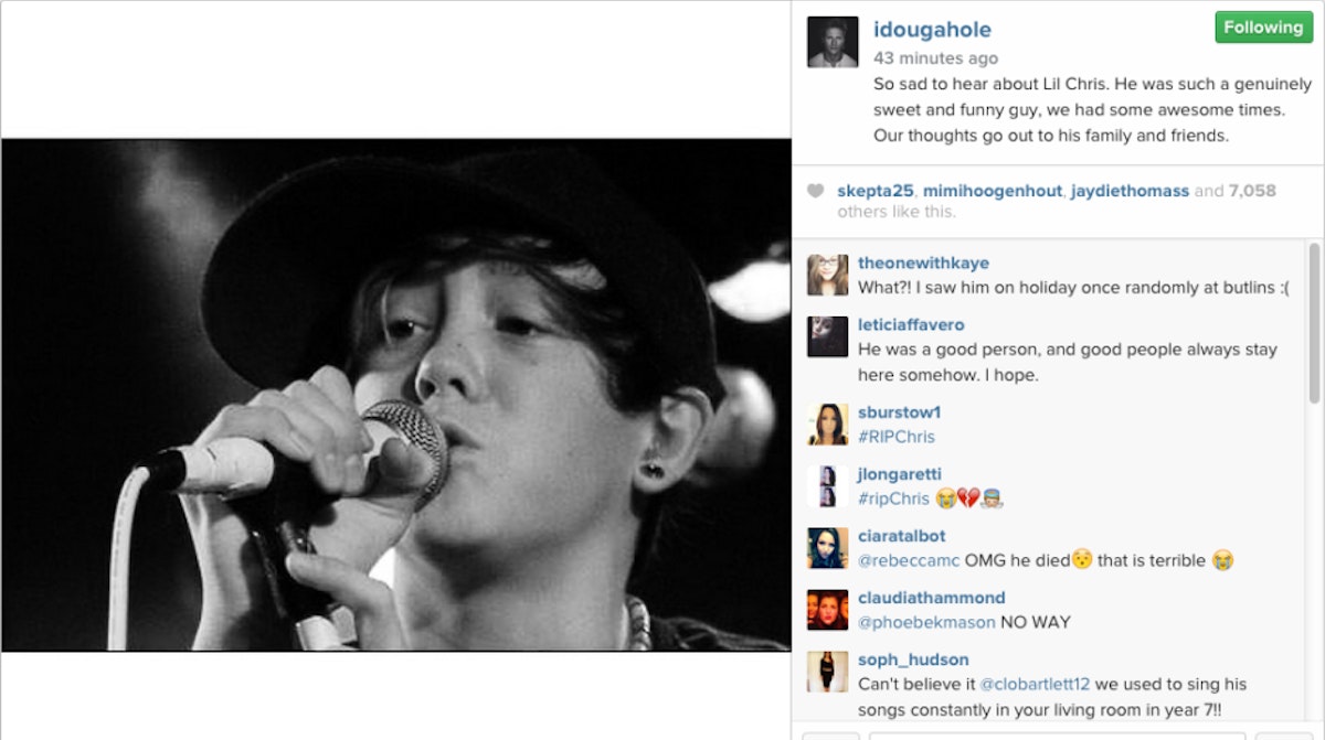 Lil’ Chris dies aged 24 – McBusted and Caroline Flack pay tribute to ...