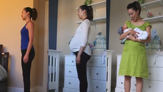 WATCH: Pregnant woman’s growing baby bump in touching time lapse video ...