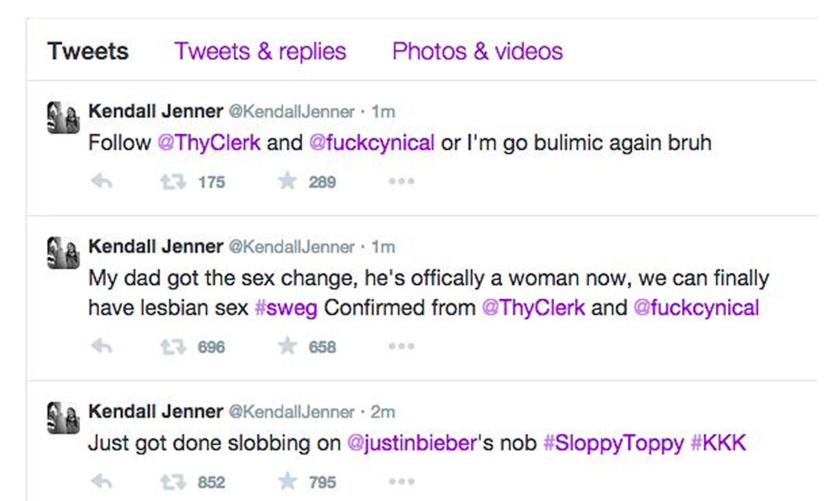 Kendall Jenner Has Been Hacked On Twitter With Disturbing Tweets About ...