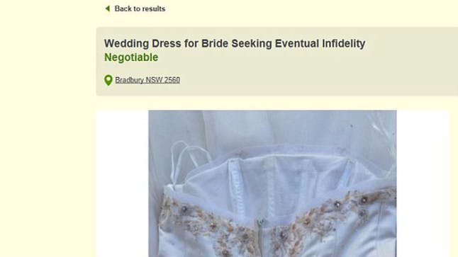 Man exposes cheating wife with wedding dress ad: ‘The gown of an ...