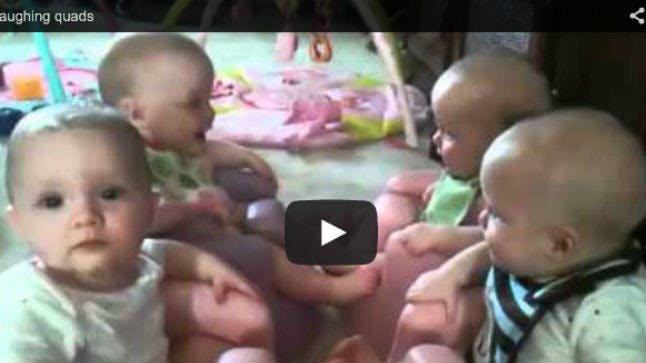 Video: Quadruplets discover the joy of laughter | Closer