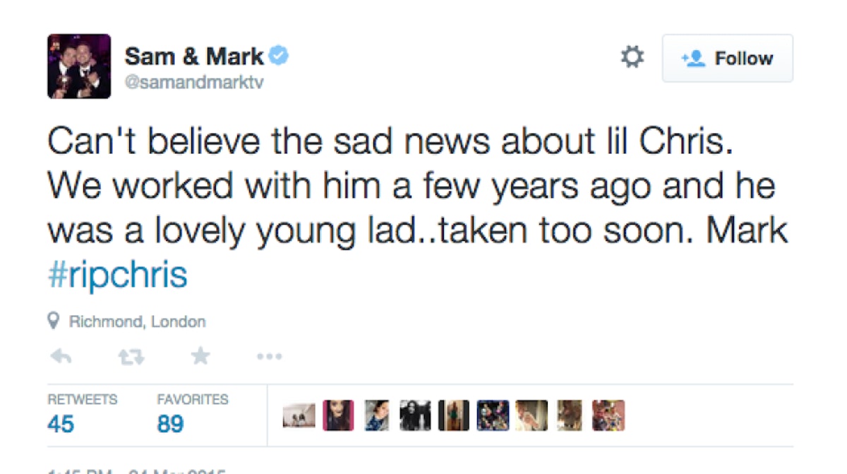 Lil’ Chris dies aged 24 – McBusted and Caroline Flack pay tribute to ...