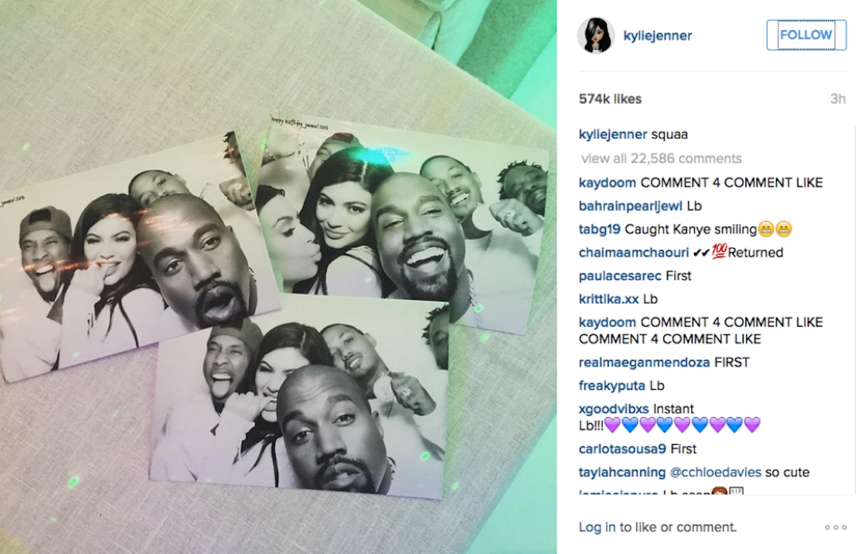 Kylie Jenner poses with one very SMILEY Kanye West! | Celebrity | Heat