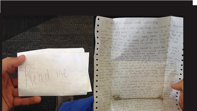 Man finds anonymous ‘Read me’ letter with heartbreaking message at ...