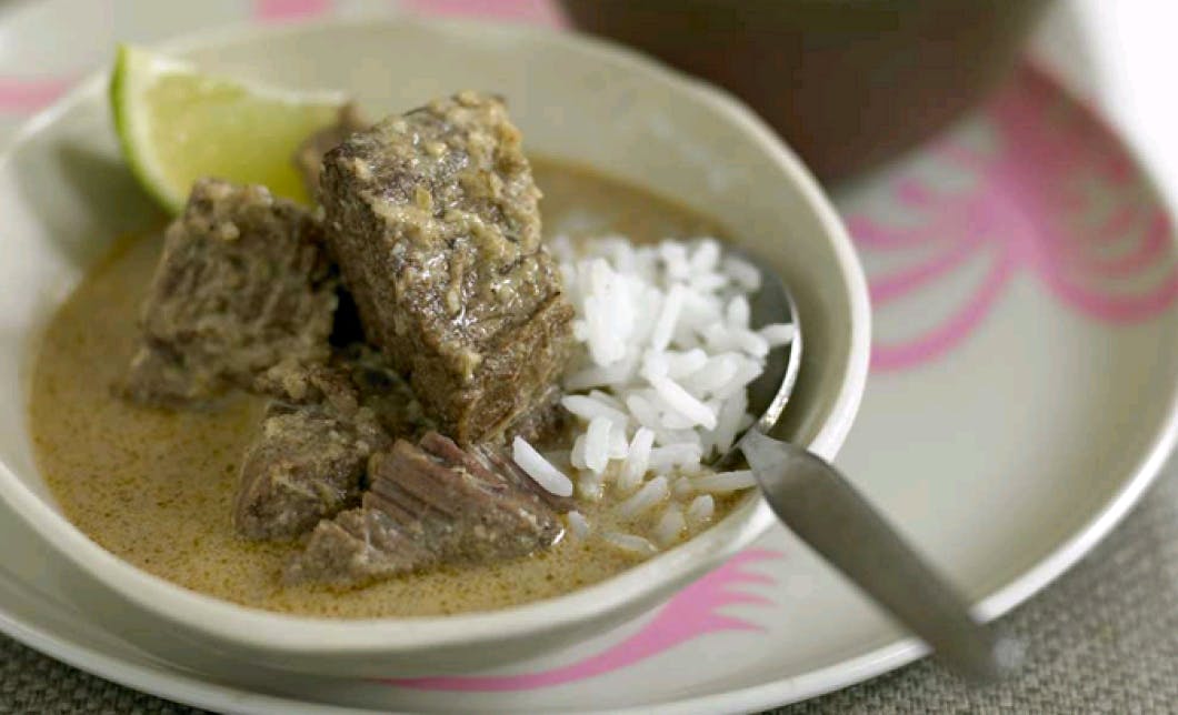 Malaysian Beef Rendang Curry with Coconut Rice Recipe | Grazia