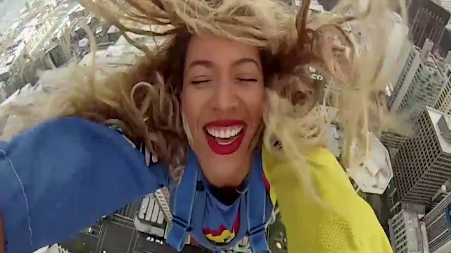 These pictures of Beyonce bungee jumping prove she’s the cutest human ...