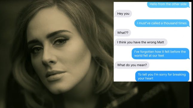 Girl texts Adele lyrics to ex with AMAZING results | Closer
