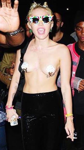 Miley Cyrus Wore Ice-Cream Shaped Pasties To The Alexander Wang NYFW Party