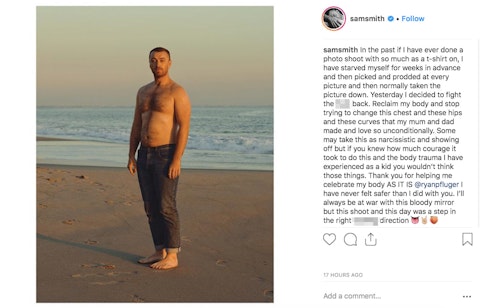 Fans praise Sam Smith after brave body confidence post | Celebrity | Heat