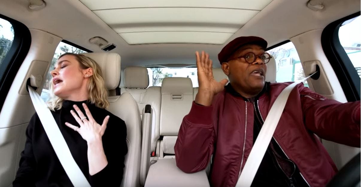 Captain Marvel stars sing Ariana Grande’s ‘7 rings’ in EPIC carpool ...