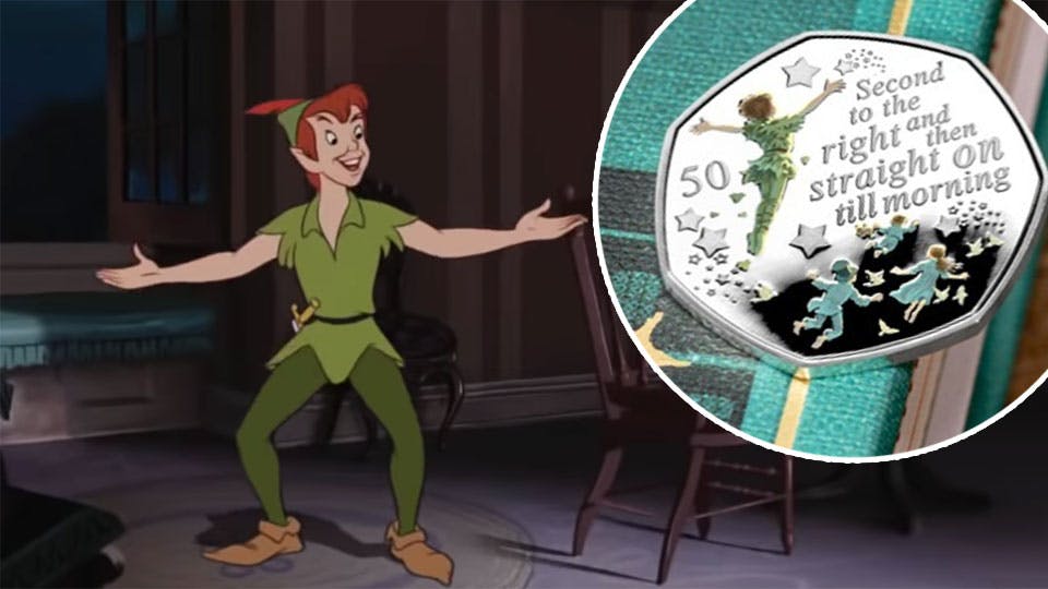The new 50p coin has Peter Pan characters on it