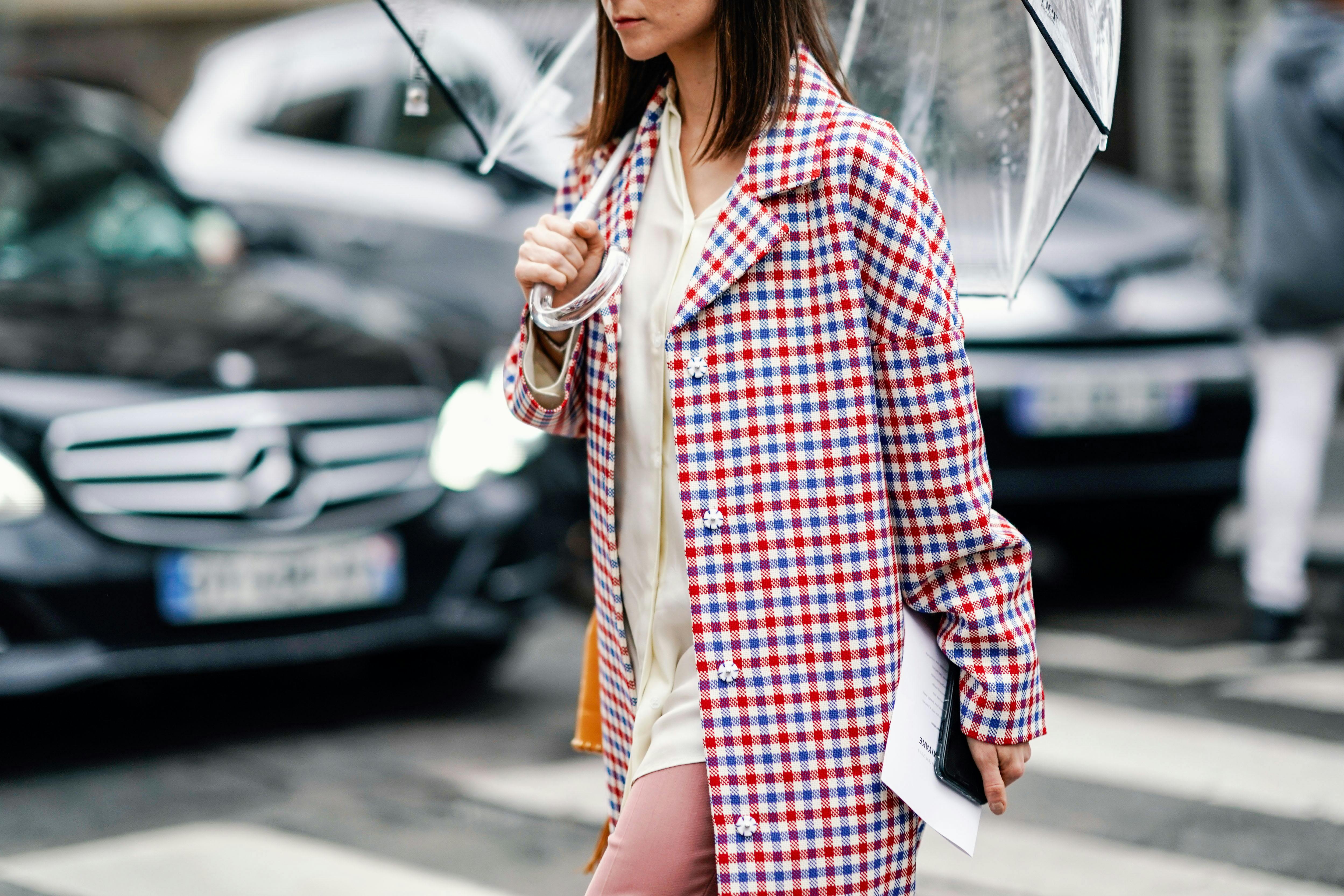 What practical clothes can I buy now to stay stylish in the rain?