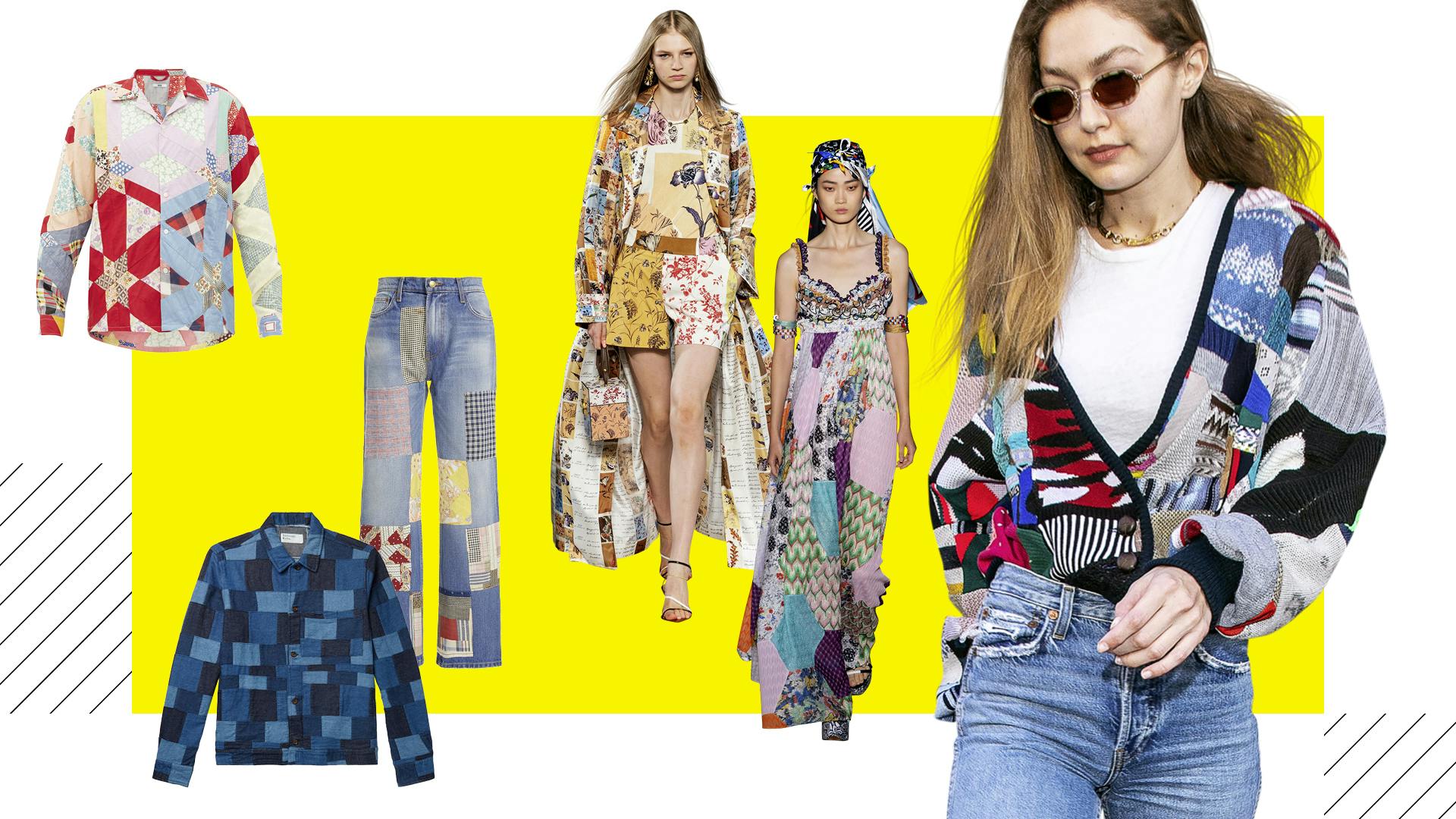 Patchwork Fashion Trend Seen On Gigi Hadid