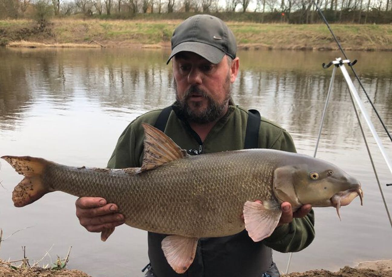 River record barbel breaks the net handle! | Angling Times