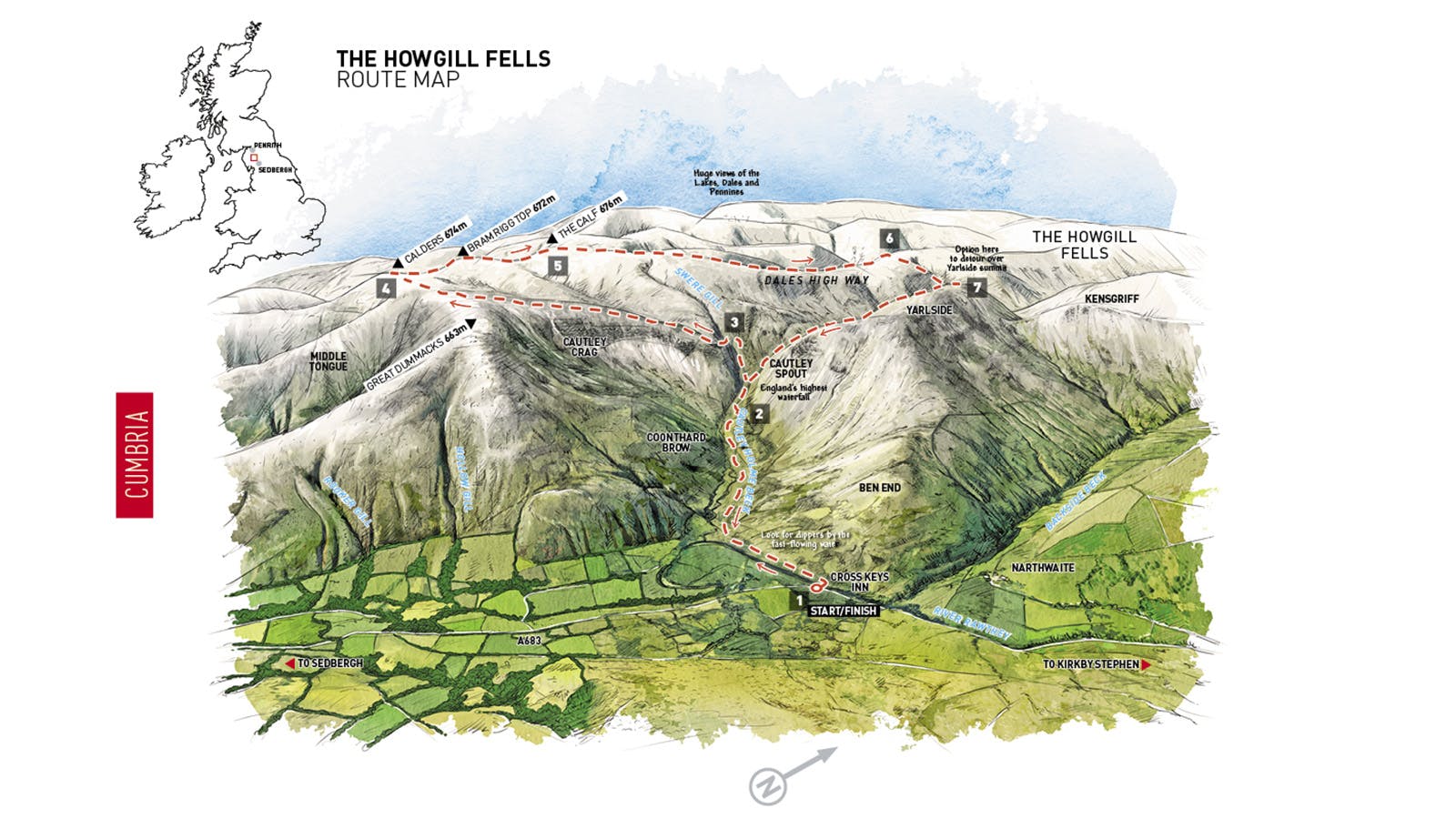 The Howgills walking route, Cumbria | live for the outdoors