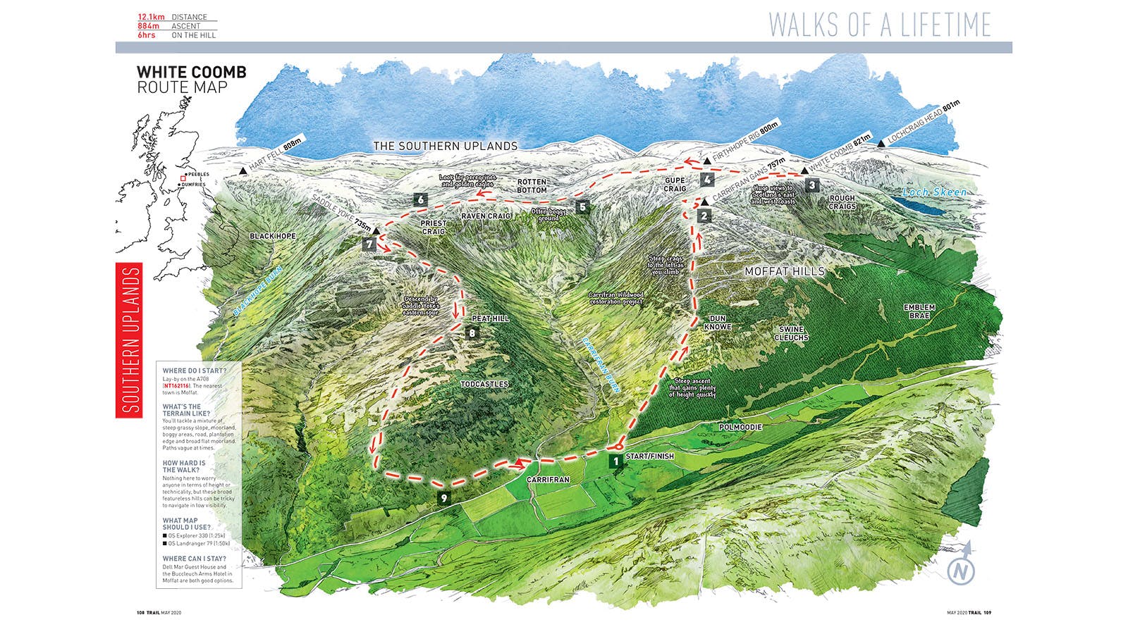 White Coomb walking route, Southern Uplands | LFTO