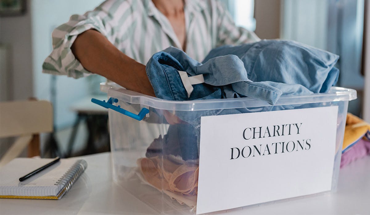 Charity clothes collection in the UK